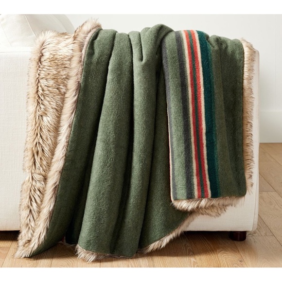 Pottery Barn | Bedding | New Pottery Barn Pendleton Yakima Faux Fur ...